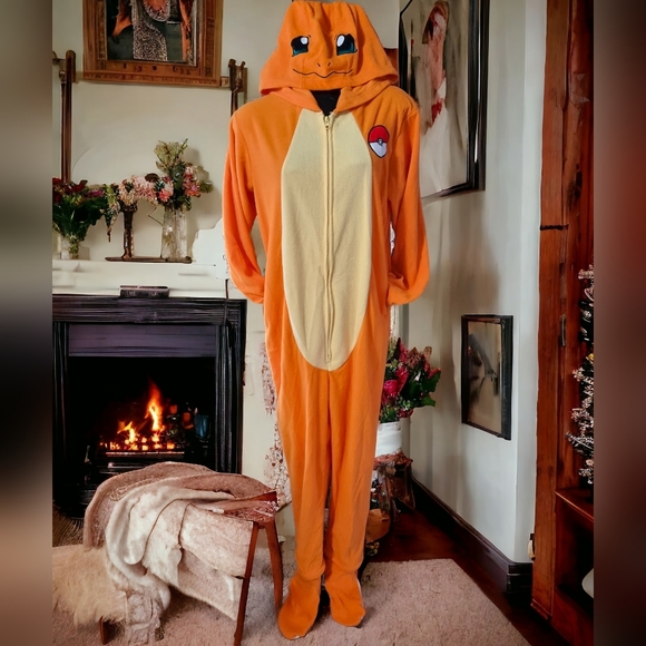 Pokemon | Other | Pokemon Footed Charmander Adult One Piece Pajama Set ...